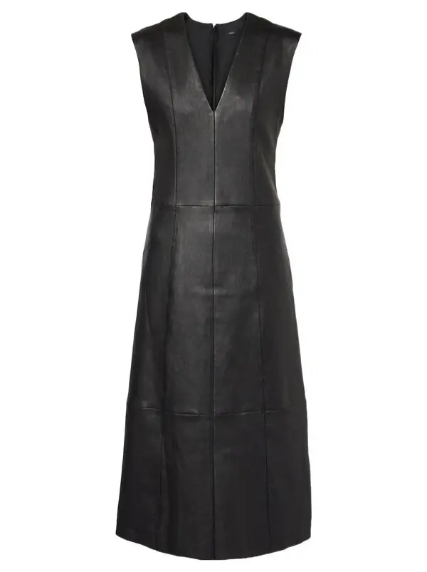 JOSEPH V-neck Sleeveless Midi Dress - Black