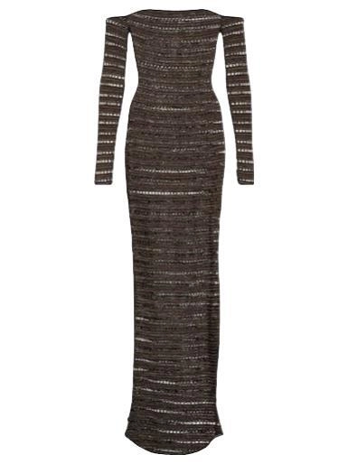 AYA MUSE Sheer Knit Maxi Dress - Black