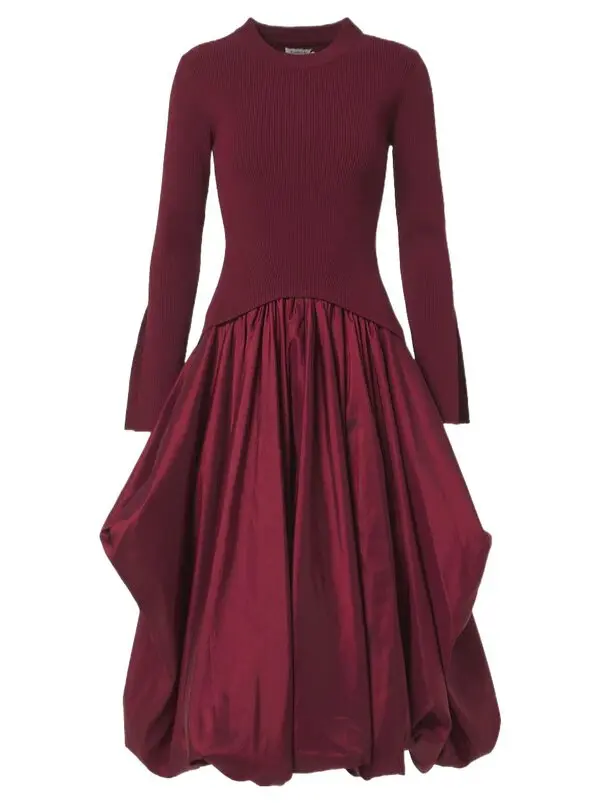 Simkhai Kenlie Satin And Jersey Midi Dress - Red