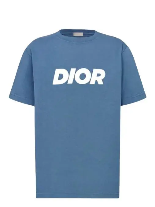 Dior Logo Printed Crewneck T-shirt - Blue