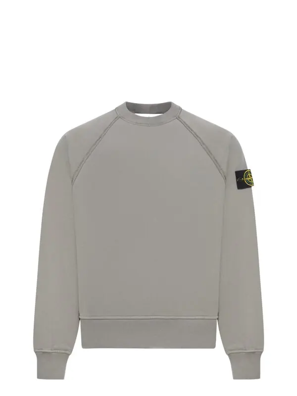 Stone Island Logo Patch Crewneck Sweatshirt - Gray