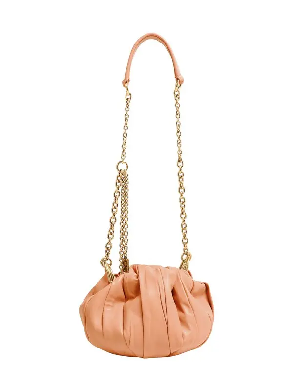 Chloé Plissé Clutch Bag - Nude
