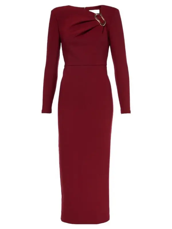 Roland Mouret Long-sleeved Crêpe Midi Dress - Red