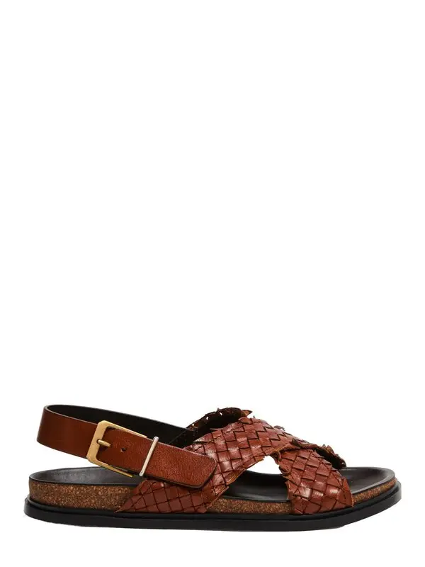 THE ROW Buckled Leather Sandals - Black