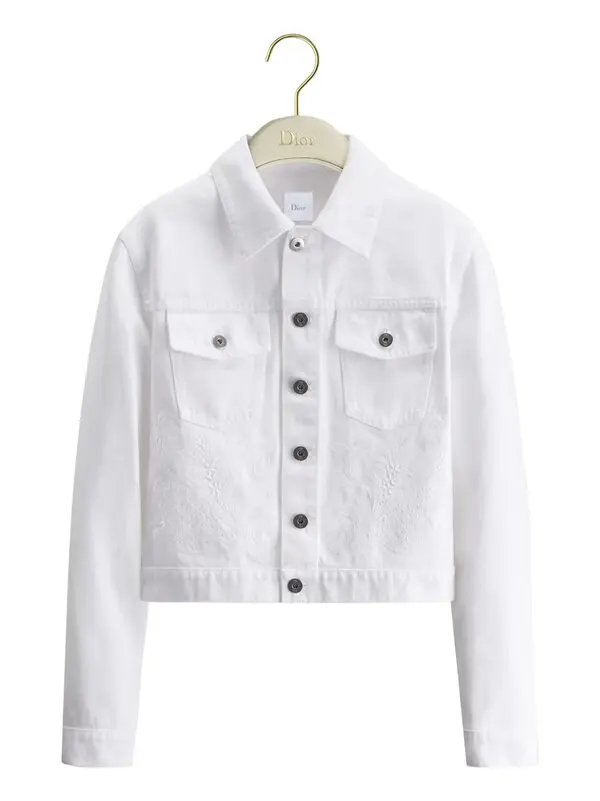 Dior Embroidered Cropped Jacket - White