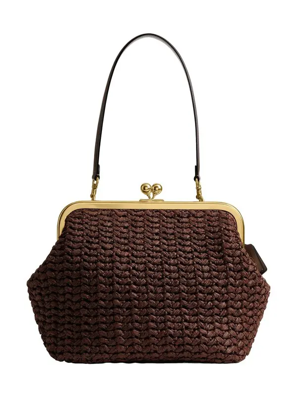 COACH Large Kisslock Frame Bag - Black