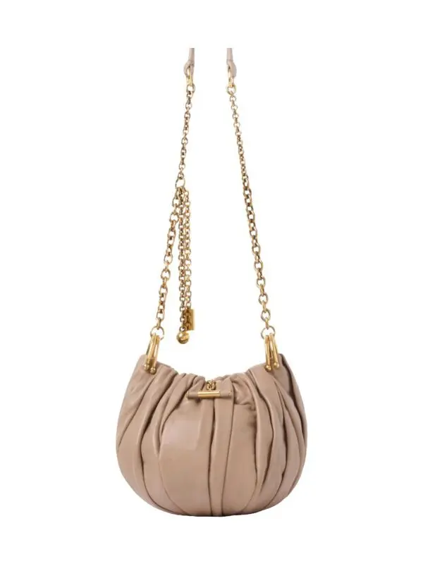 Chloé Plissé Clutch Bag - Nude
