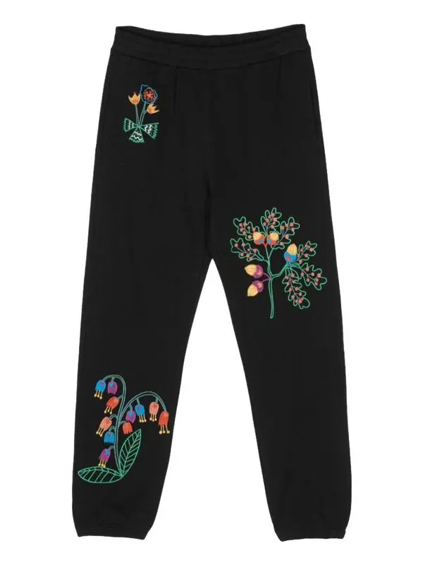 Stella McCartney Embroidered Cotton Track Pants - Black