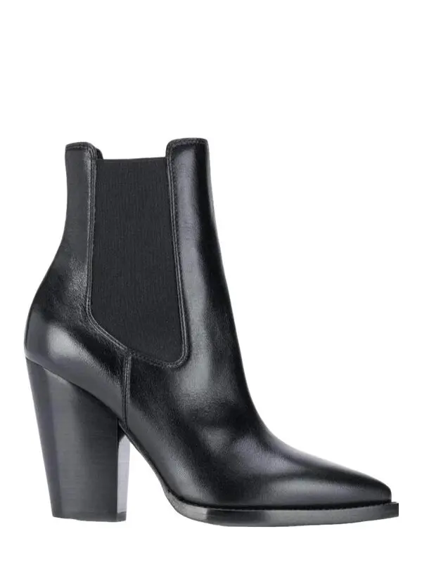 Saint Laurent Theo Pointed Toe Ankle Boots - Black