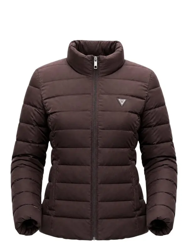 Guess Long Sleeve Zip Up Jacket With High Collar - Black