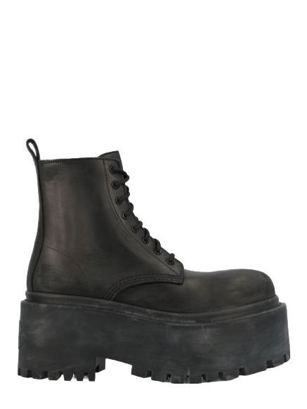 Balenciaga Strike Platform Lace-up Boots - Black