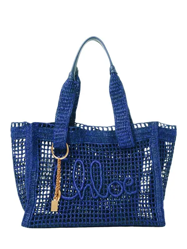 Chloé Openwork Mesh Tote Bag - Blue