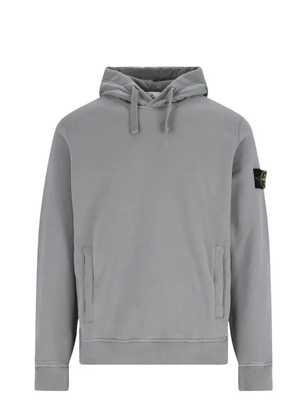 Stone Island Brushed Fleece Hoodie - Gray