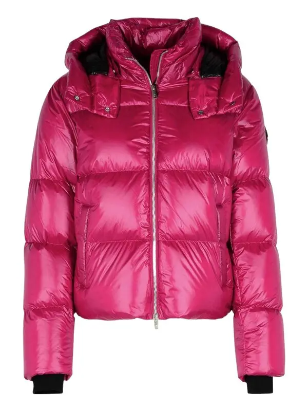 Moose Knuckles Down Jacket With Logo Patch - Fuchsia