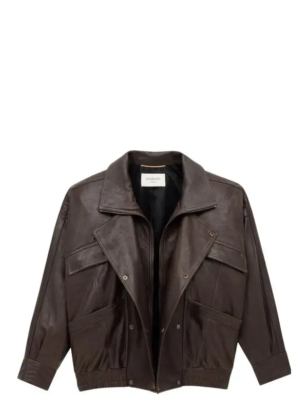 Saint Laurent Zip-up Bomber Jacket - Tan