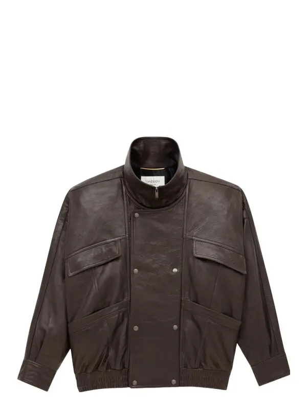 Saint Laurent Zip-up Bomber Jacket - Tan
