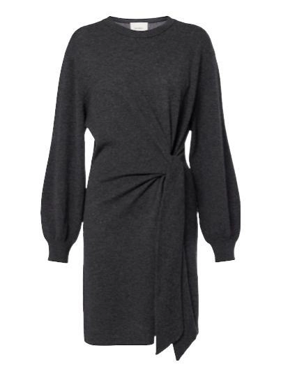 LISA YANG Gabrielle Gathered Cashmere Sweater Dress - Black