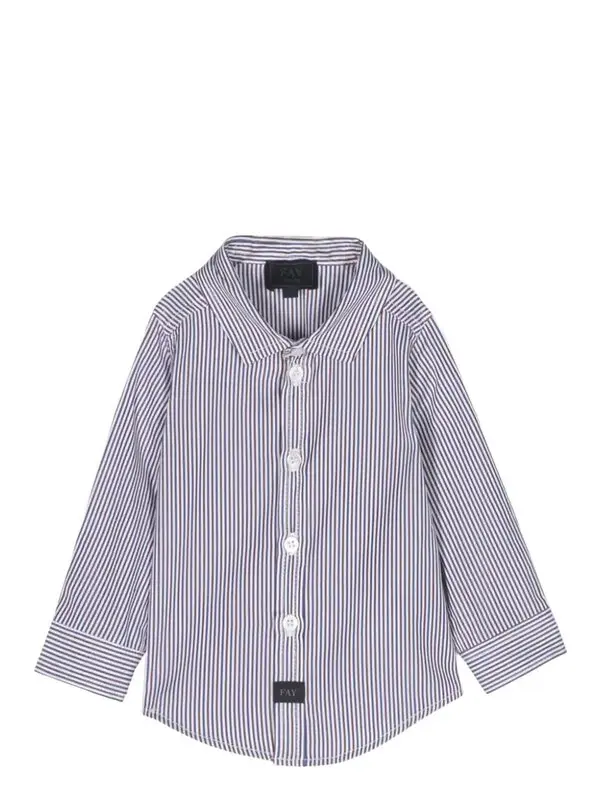 FAY Striped Cotton Shirt - White