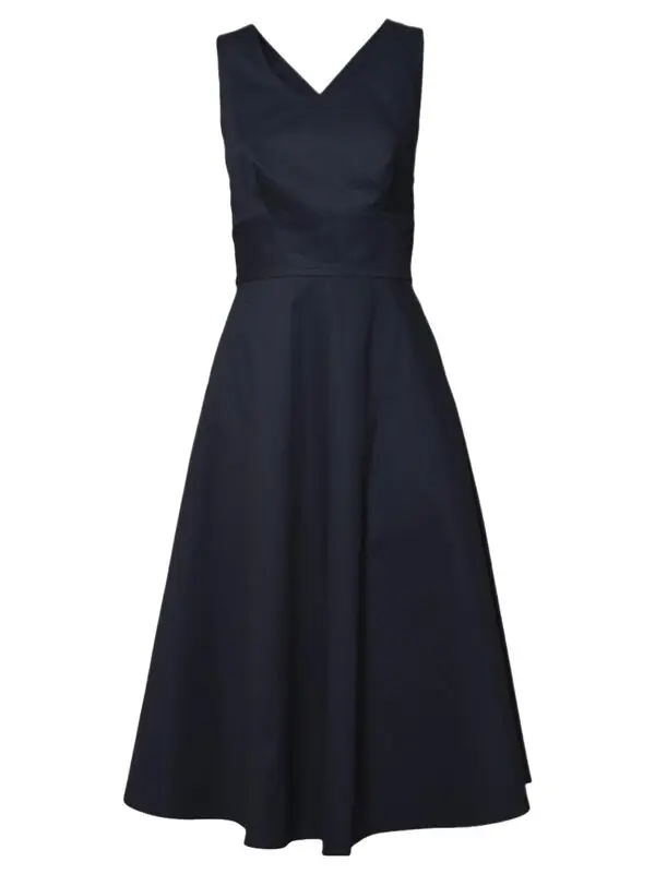 Aspesi Sleeveless V-neck Dress With Ruched Detail - Black
