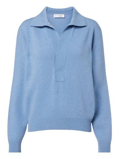 Victoria Beckham Long-sleeved Polo Shirt - Blue