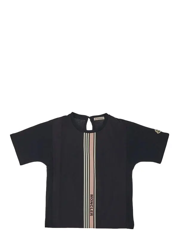 Moncler Stripe Trim T-shirt - Black