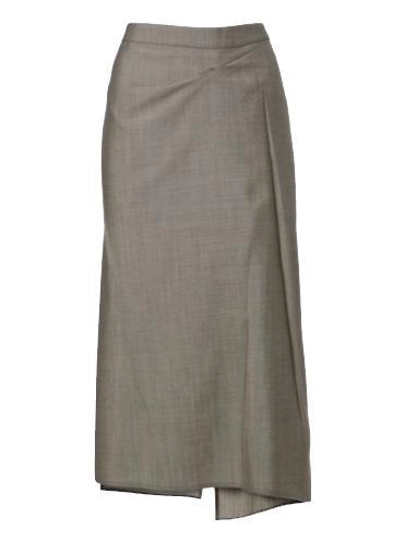 Victoria Beckham Draped Wool And Mohair Midi Skirt - Gray