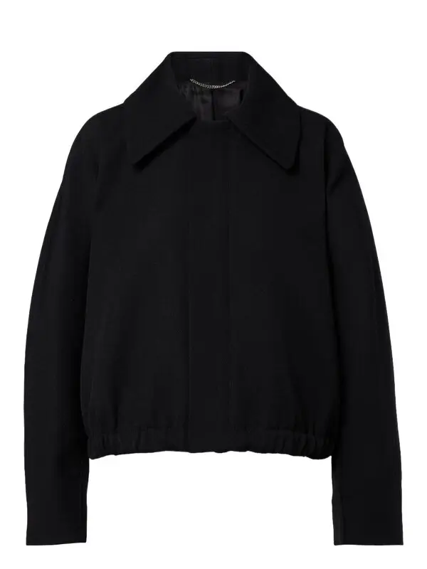 Victoria Beckham Arden Virgin Wool Gabardine Blouson Jacket - Black