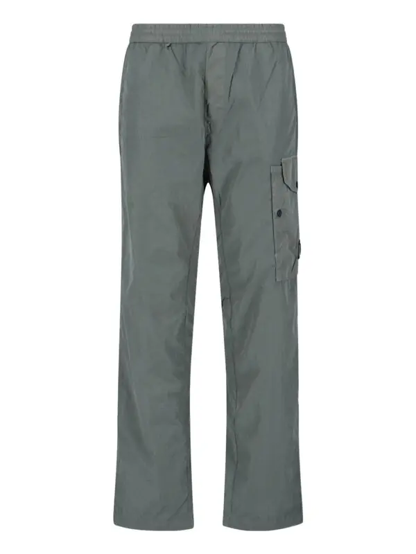 C.P. COMPANY Straight-leg Cargo Pants With Logo Patch - Gray