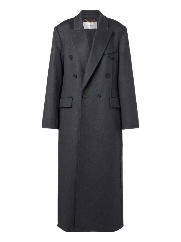Victoria Beckham Double-breasted Wool-blend Coat - Black