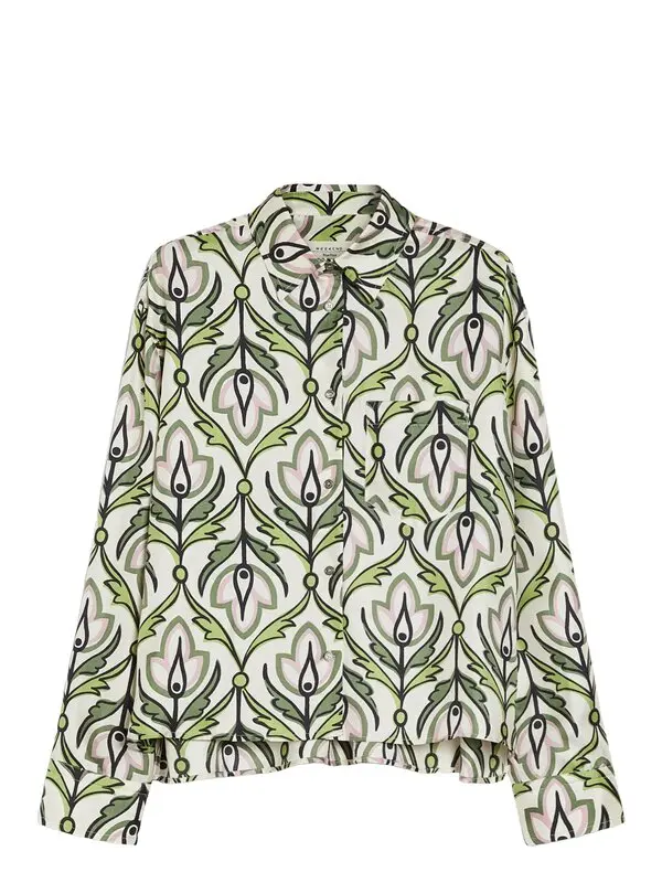 Max Mara Silk Twill Printed Shirt - White