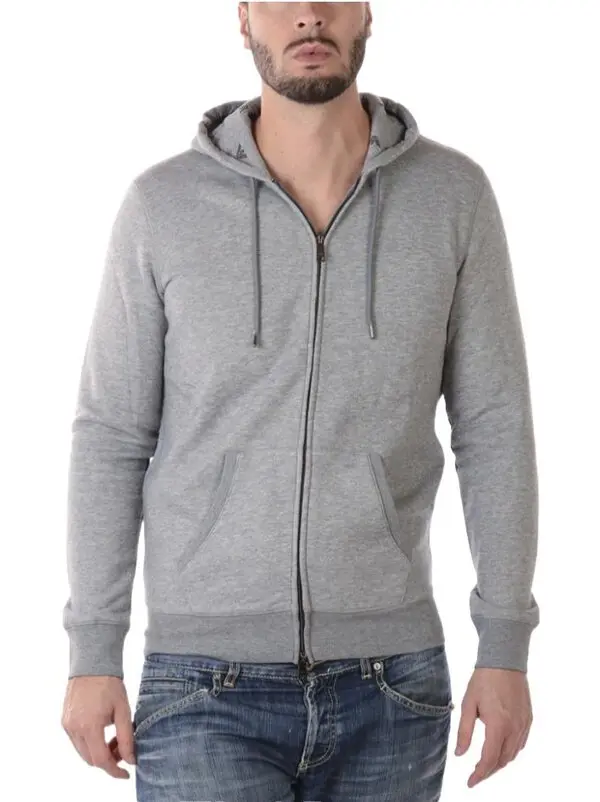 Emporio Armani Zip-up Hooded Sweater - Gray