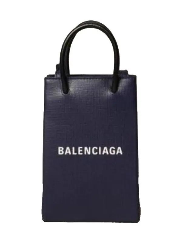 Balenciaga Shopping Phone Holder Handbag - Black