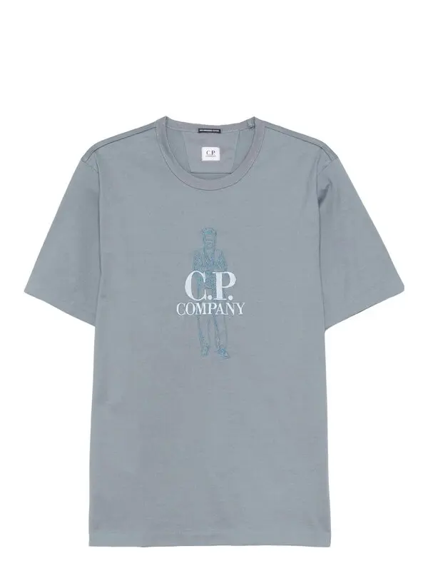 C.P. COMPANY British Sailor-embroidery T-shirt - Gray