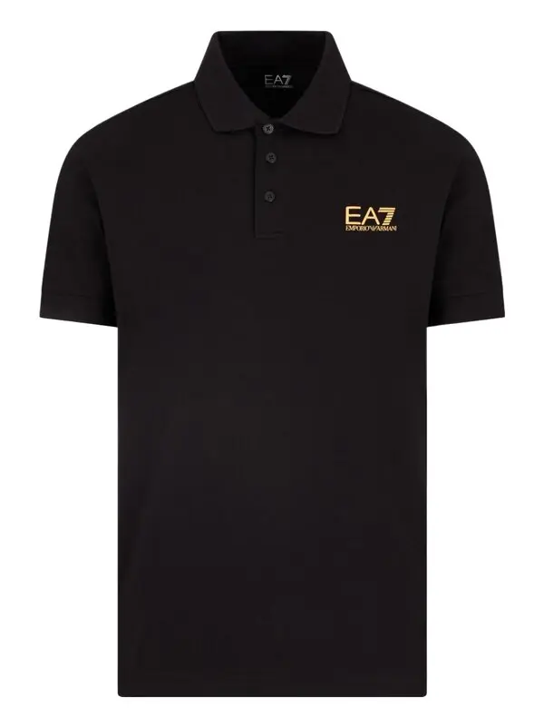 EA7 Herren Buttoned Polo Shirt - Black