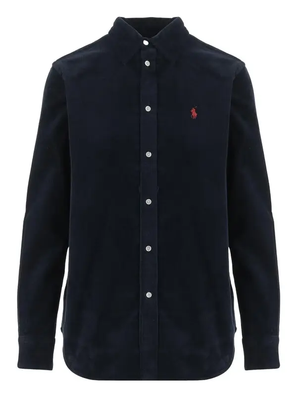 Polo Ralph Lauren Long Sleeve Embroidered Logo Shirt - Navy