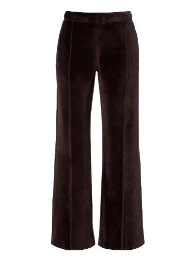 COURREGES Courrèges Cotton-blend Velvet Wide Leg Sweatpants - Black