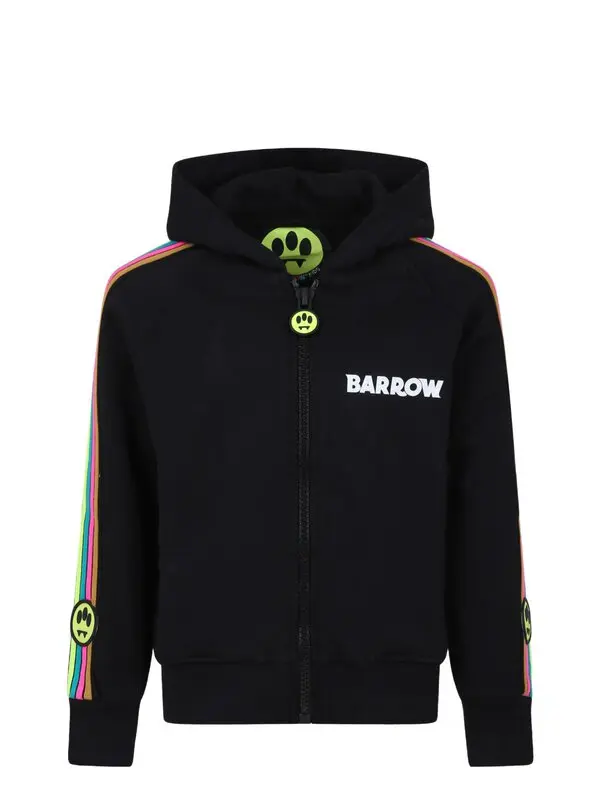 BARROW Stripe-detailed Zip-up Hoodie - Black