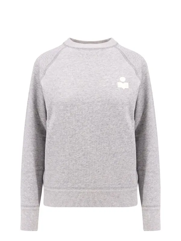 Isabel Marant Étoile Milla Flocked Logo Crewneck Sweatshirt - Grey