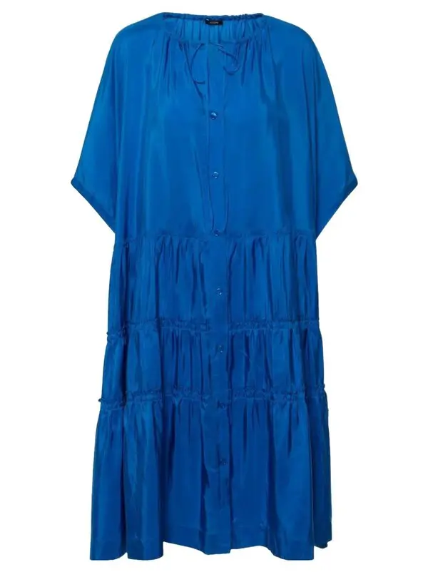 JOSEPH Emile Pleated Midi Dress - Blue