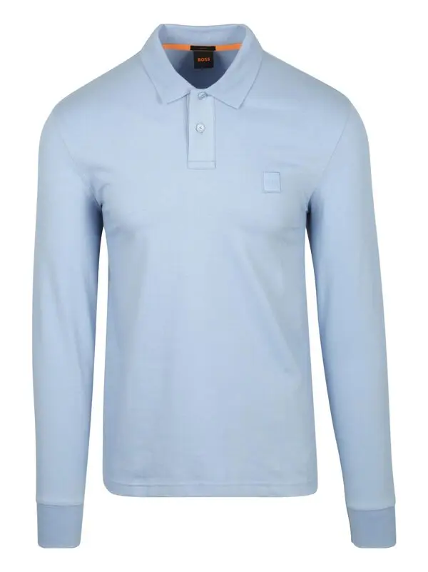 Hugo Boss Long-sleeved Polo Shirt - Light Blue