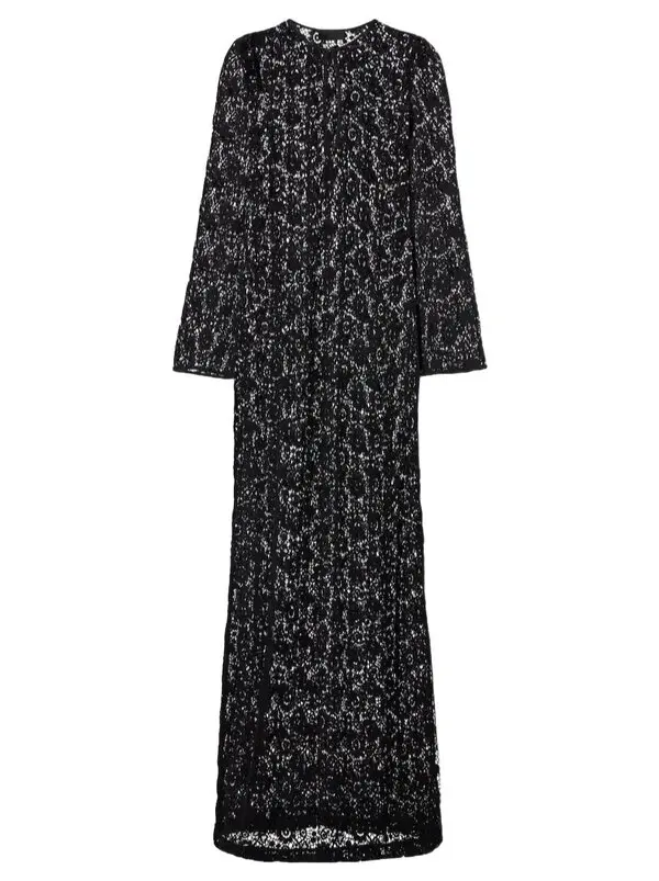 NILI LOTAN Lace Maxi Dress - Black