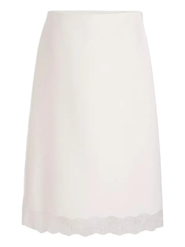 Dior Mid-length Straight Skirt With Lace Details - White
