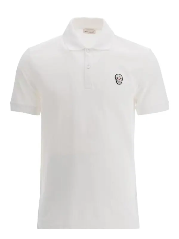 Alexander McQueen Skull Patch Polo Shirt - White
