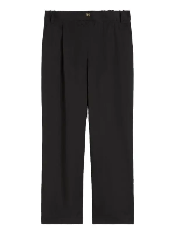 Max Mara Logo Plaque Cropped Pants - Black