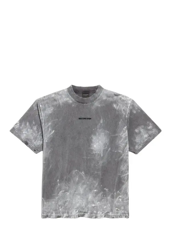 Balenciaga Paint Detailed Crewneck T-shirt - Gray