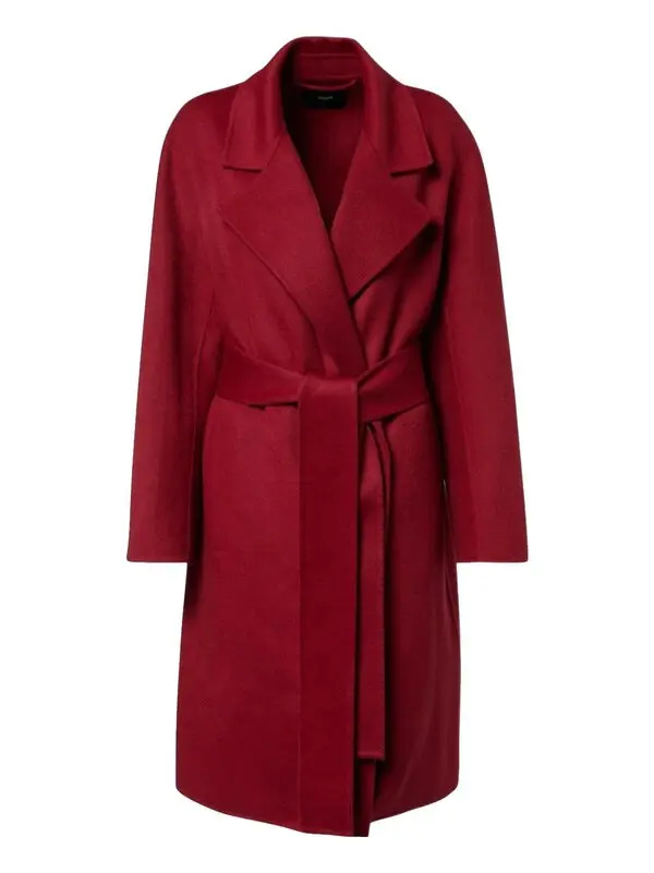 JOSEPH Costa Belted Long-sleeved Coat - Red