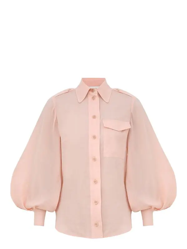 Zimmermann Utility Long Sleeve Shirt - Pink