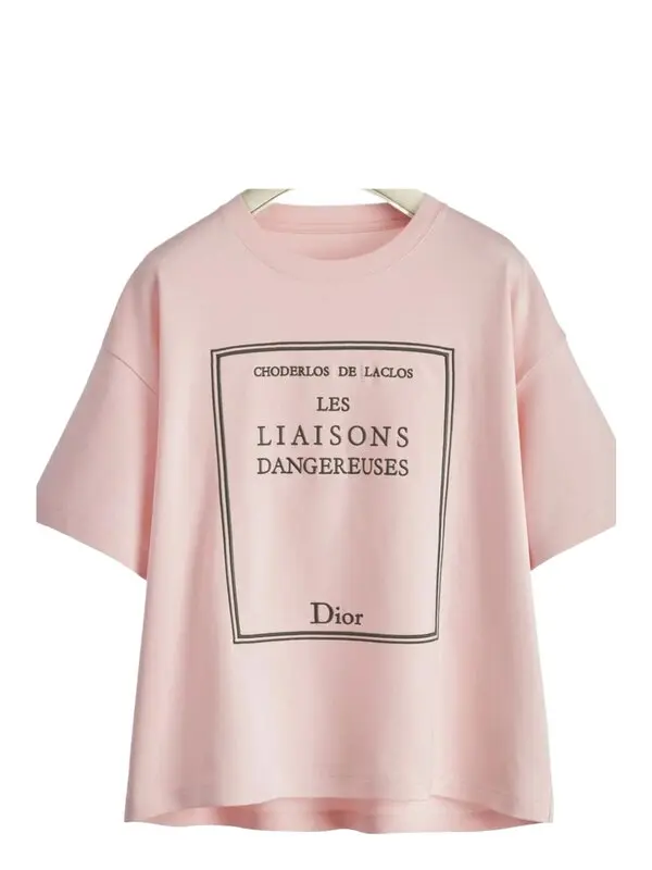 Dior Book Cover Oversized Cropped T-shirt - Pink