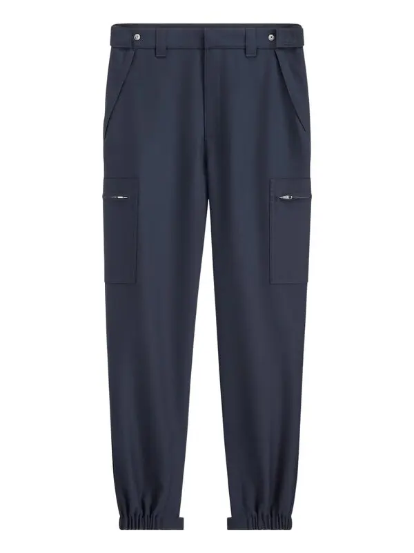 Dior Cargo Pants With Embroidered Waistband And Zip Cuffs - Blue