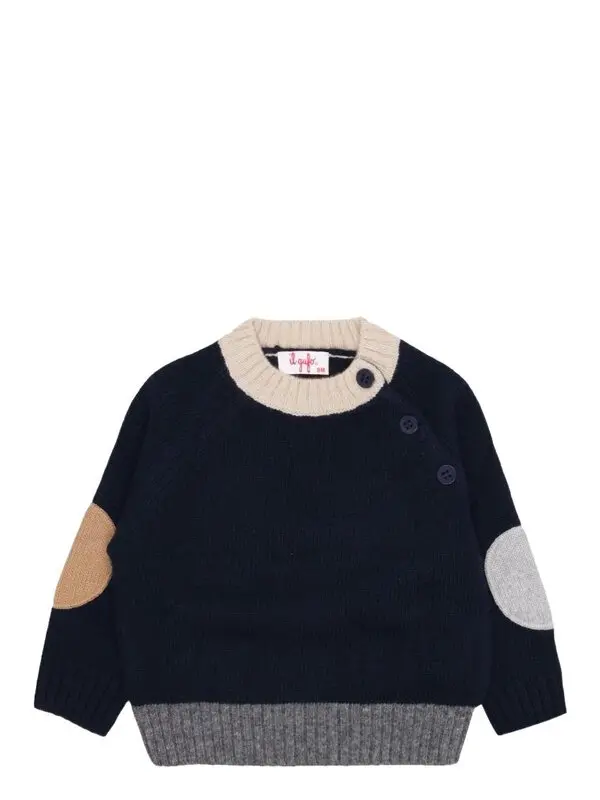IL GUFO Spliced Detail Sweater - Black